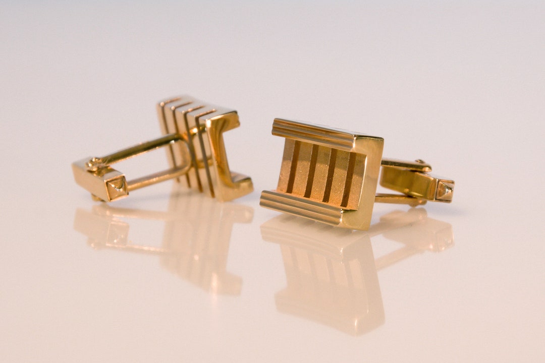 Vintage PIERRE BALMAIN - PARIS Cufflinks Gold Plated Cufflinks 1970's ...