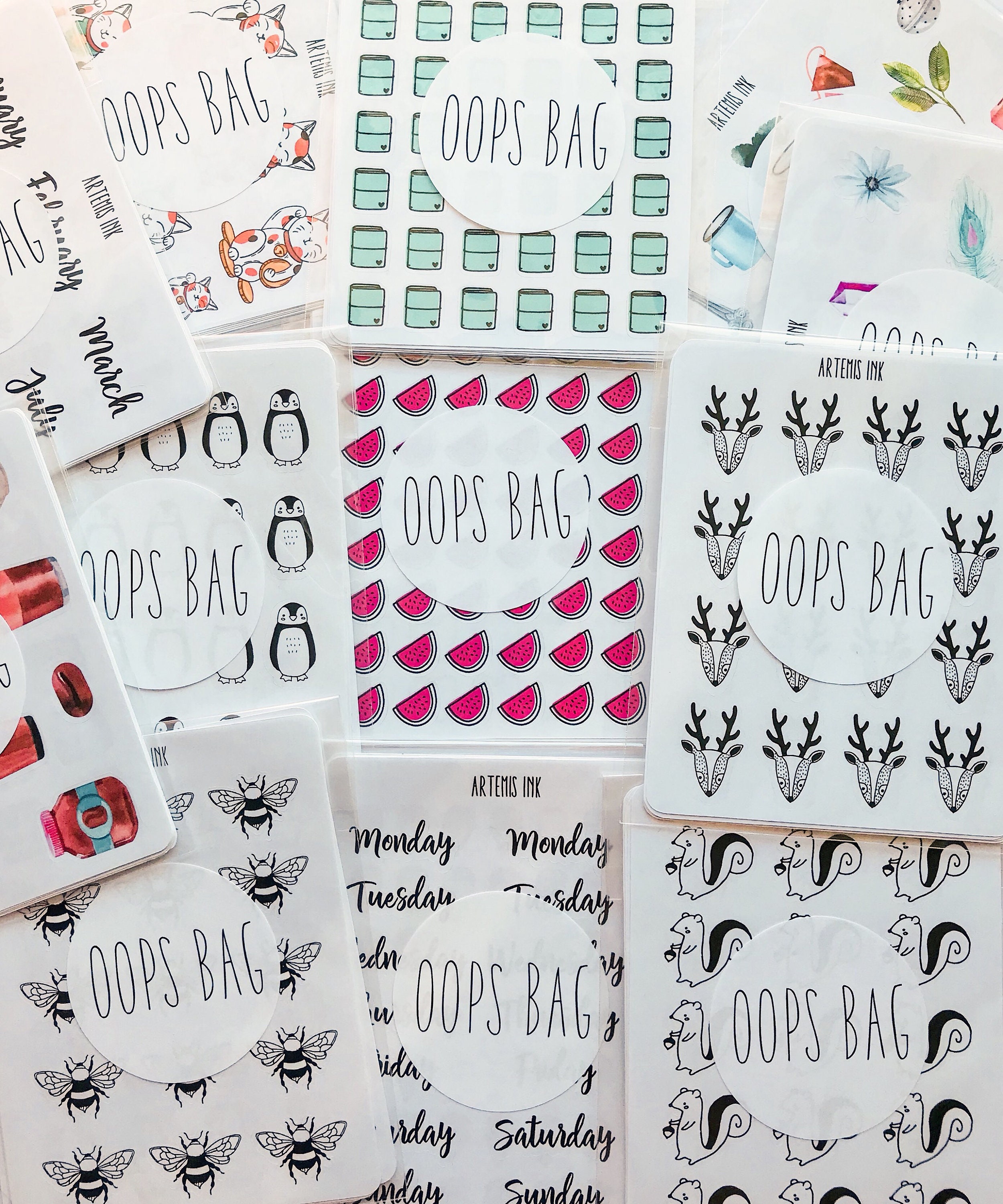 Paper, Party & Kids Stickers HAPPY LITTLE ACCIDENTS Oopsi Bag Grab Bag ...