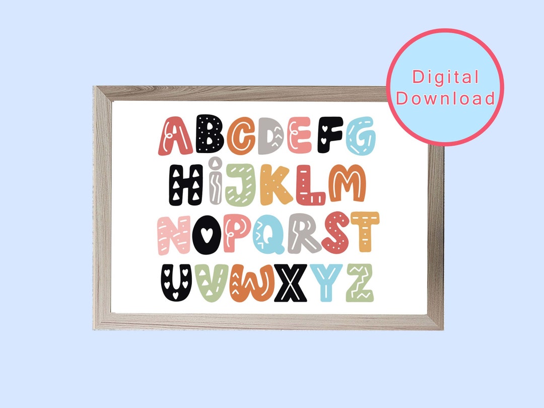 Printable Alphabet Classroom Poster, Educational Wall Art, ABC Poster ...