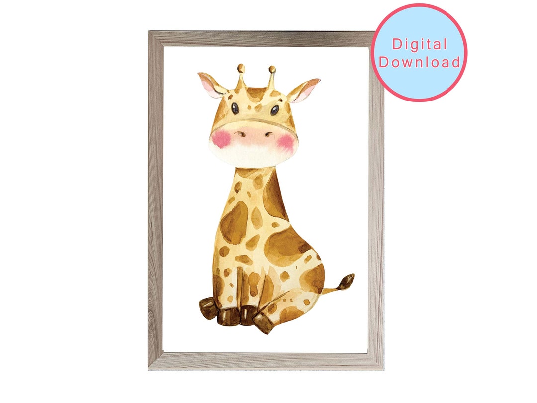 Printable Nursery Wall Art, Baby Giraffe Print, Safari Nursery Wall ...