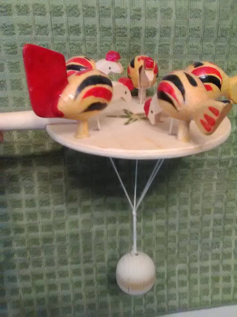 Vintage Russian Wooden Chicken Toy - Etsy