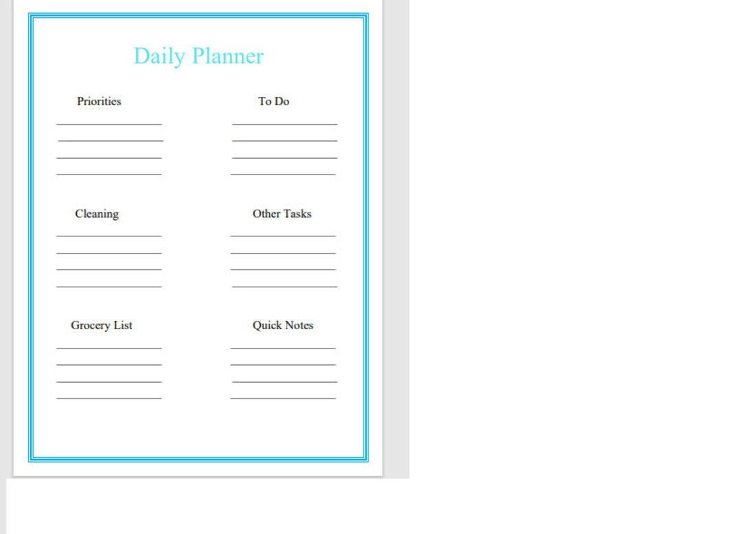 Planner-daily; Quick List; Organizer; Digital Planner for Quick Notes ...