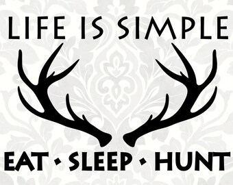 Life is Simple Eat Sleep Fish trout SVG PDF PNG Digital | Etsy