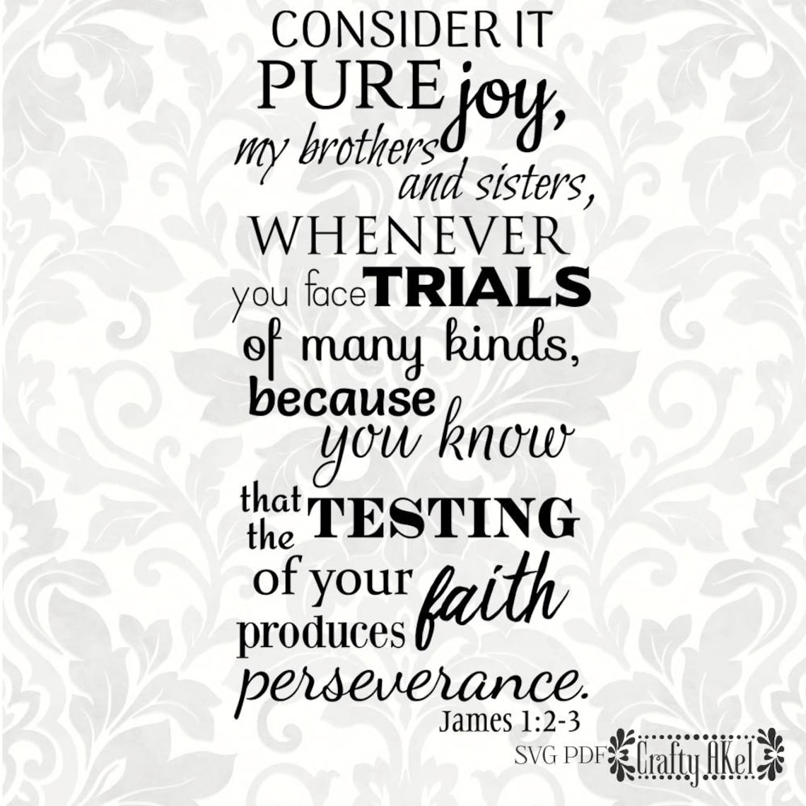 James 1:2-3 SVG Consider It Pure Joy My Brothers and - Etsy James 1:2-3 SVG Consider It Pure Joy My Brothers and - Etsy
