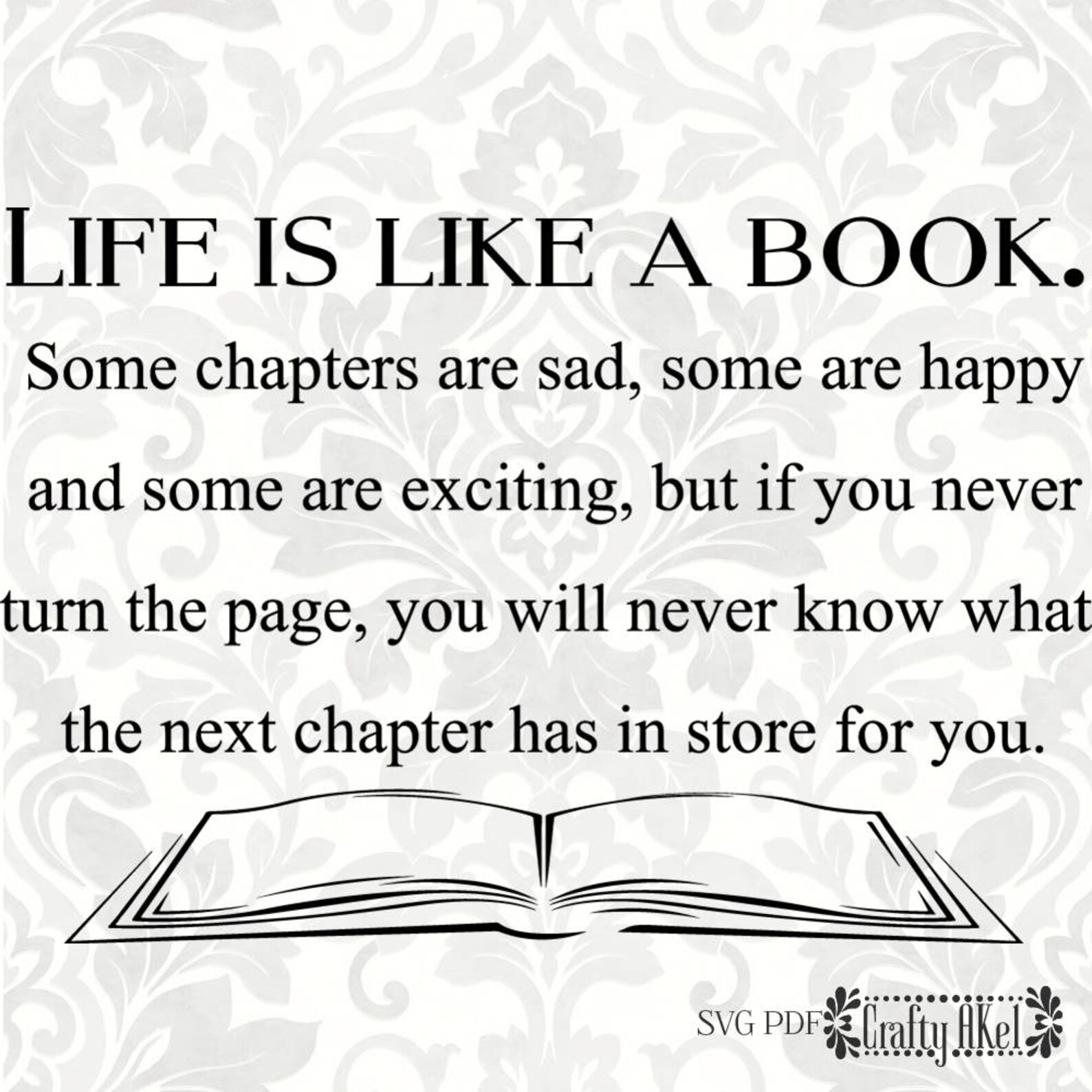 Life is Like a Book Svg SVG PDF Digital File Vector | Etsy