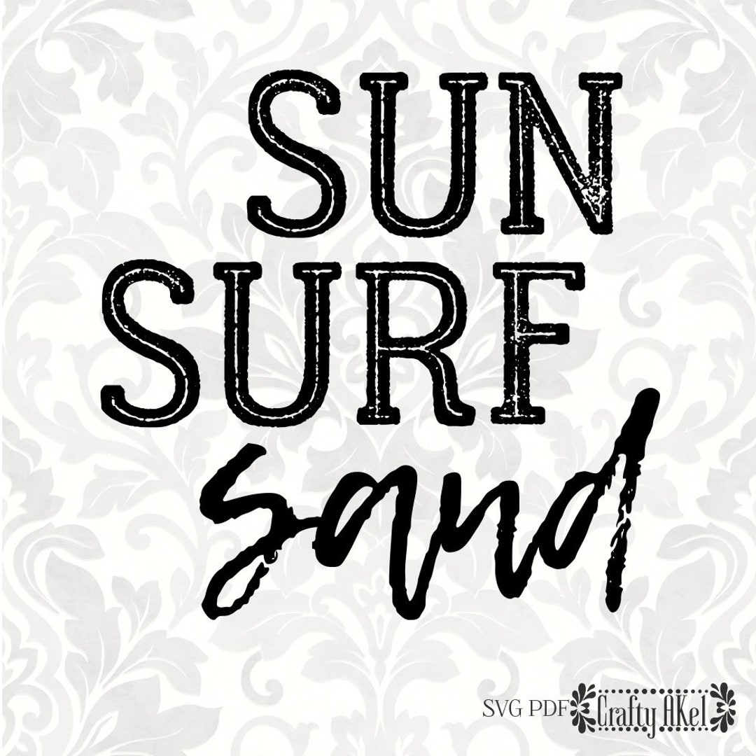 Sun Surf Sand svg, Pdf, Png Digital File Vector Graphic - Etsy