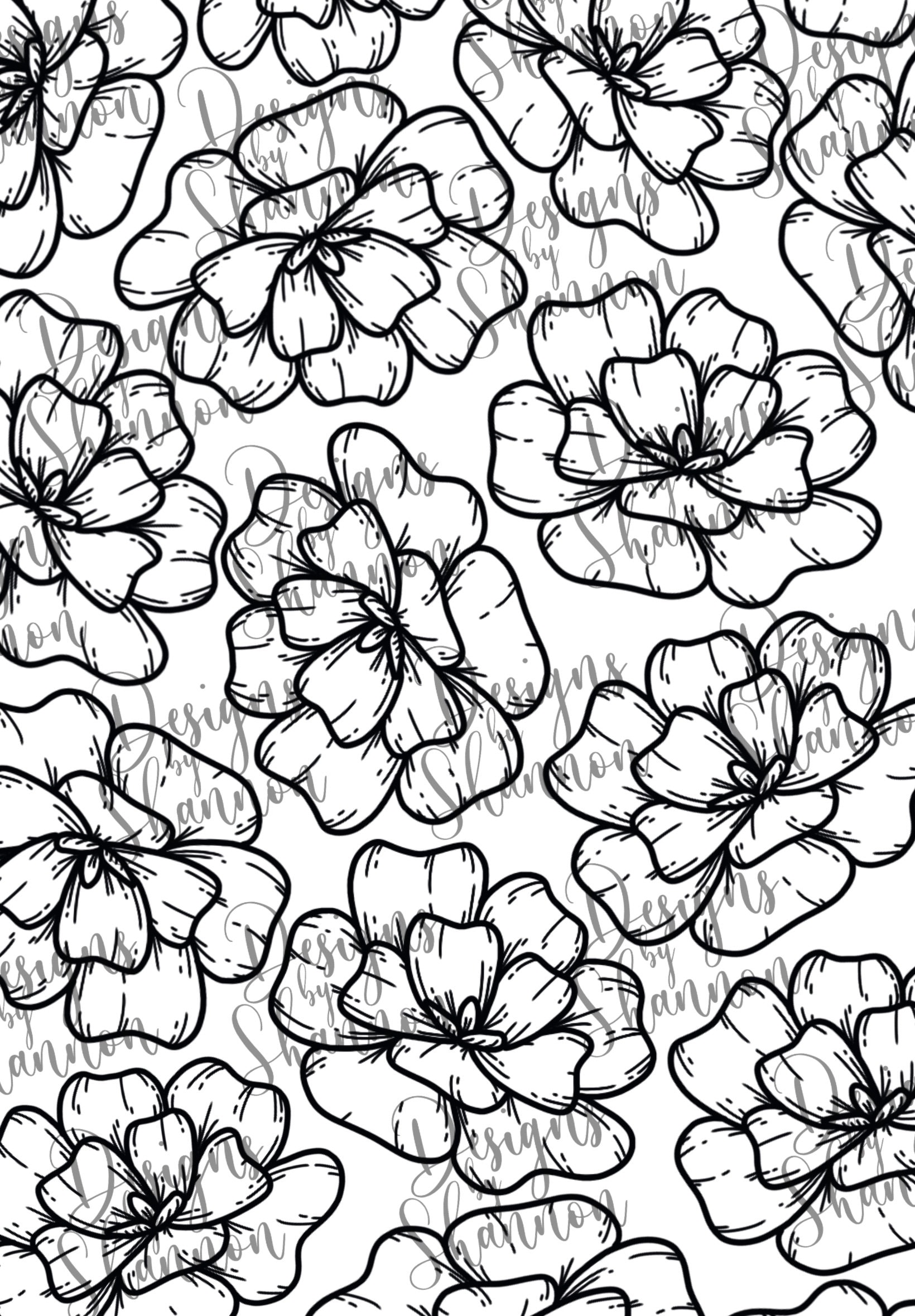 Printable Flower Coloring Page - Etsy