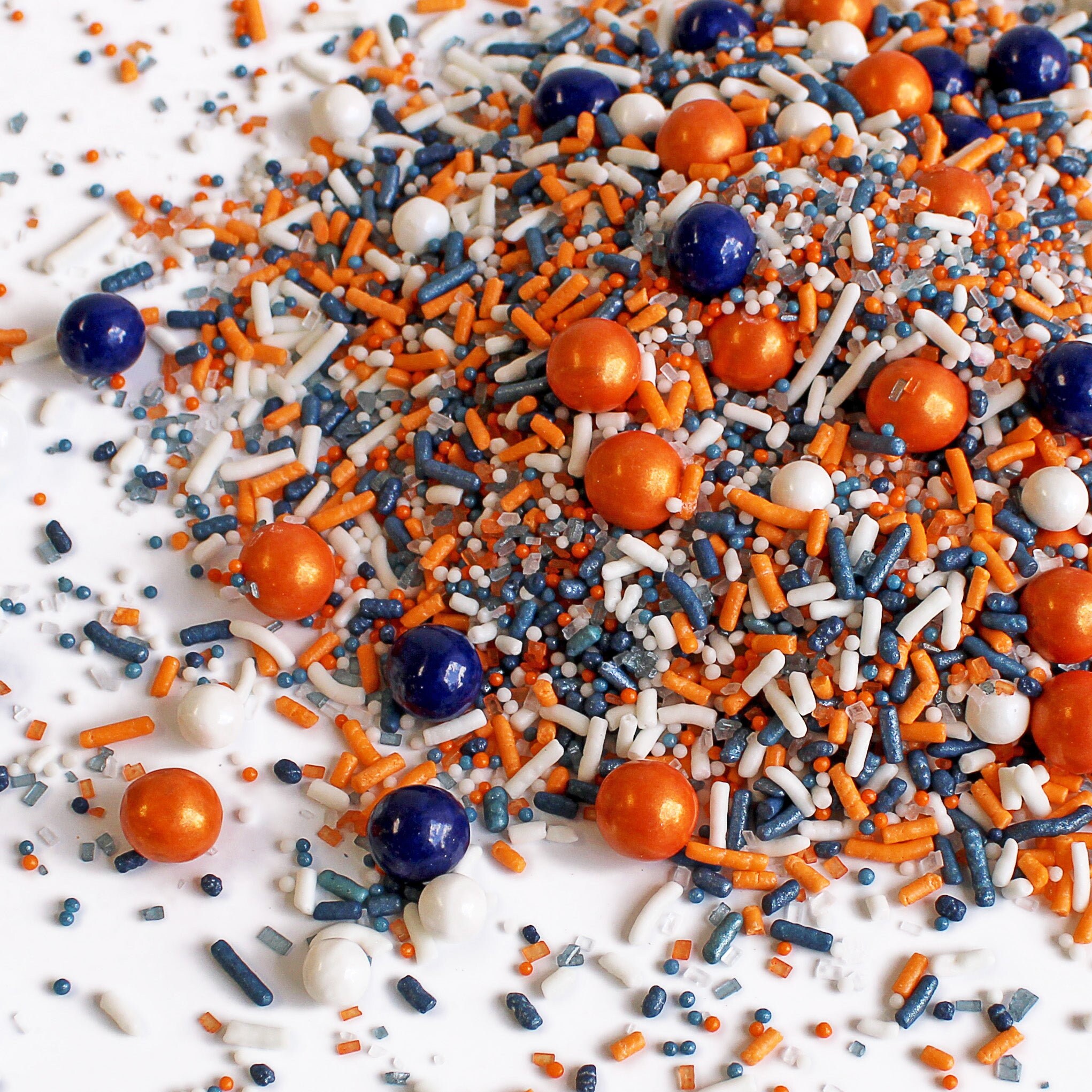 Navy Blue Orange & White Sporty Sprinkles Football - Etsy
