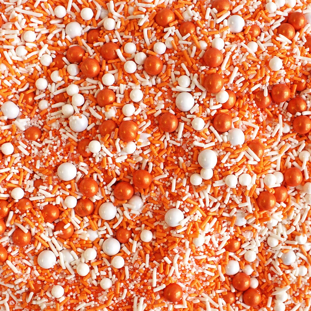 Orange & White Sporty Sprinkles, Football, Basketball, Baseball, Sports ...