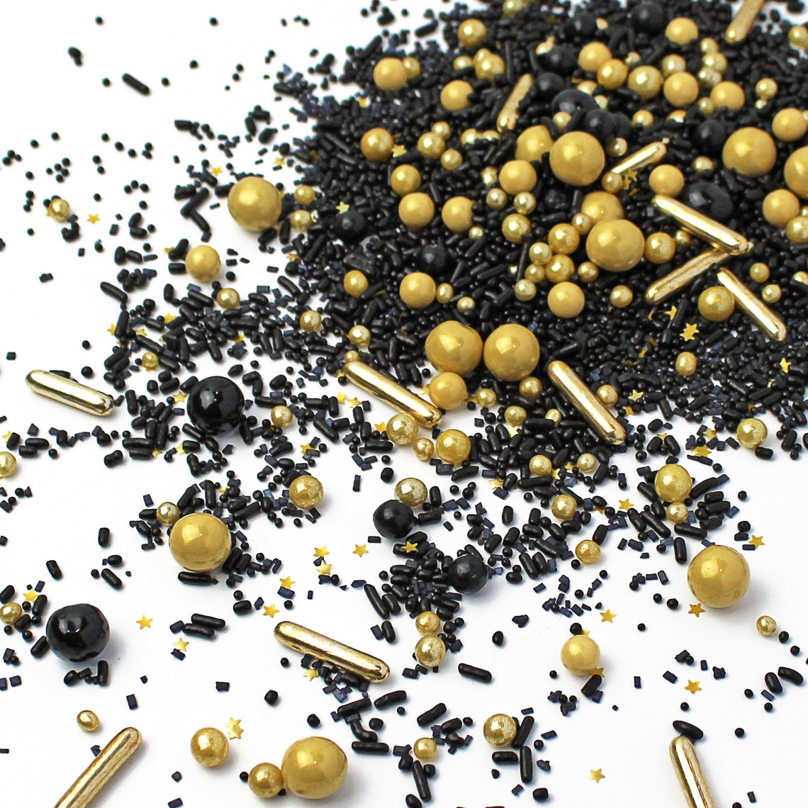 Black Gold Sprinkle Mix New Year's Sprinkles Graduation - Etsy