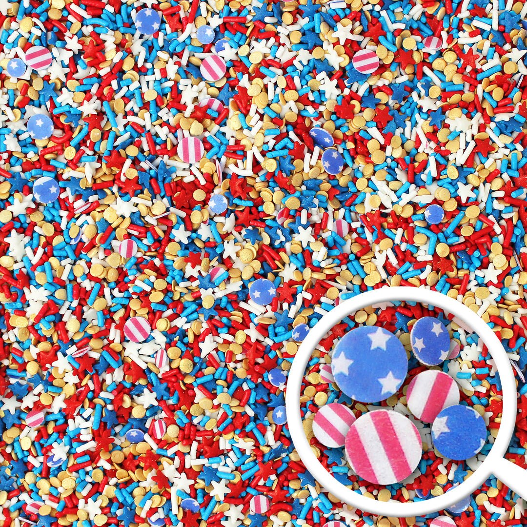Stars and Stripes Sprinkle Mix for Baking Red White Blue With Gold ...