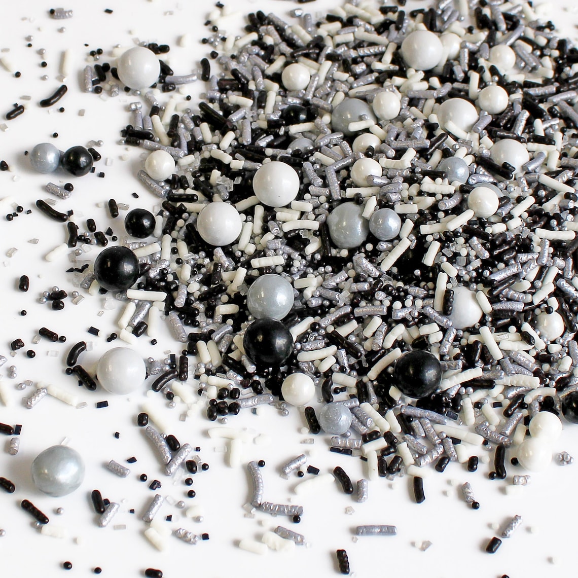 Black Silver & White Sporty Sprinkles - Etsy