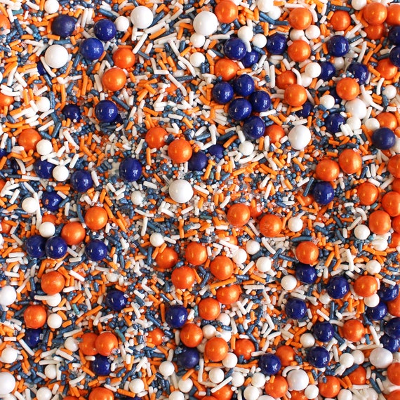 Navy Blue Orange & White Sporty Sprinkles - Etsy