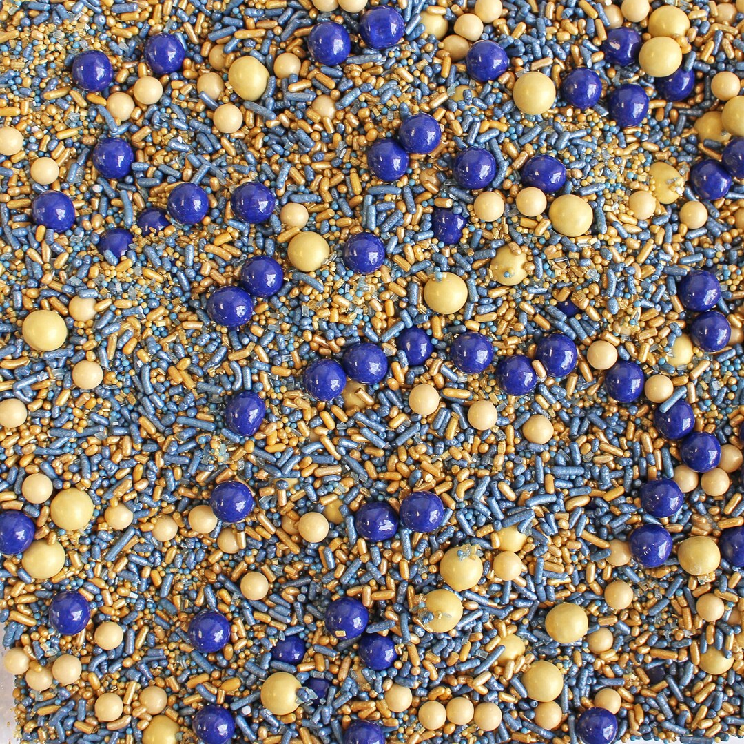 Navy Blue & Gold Sporty Sprinkles Football Basketball - Etsy