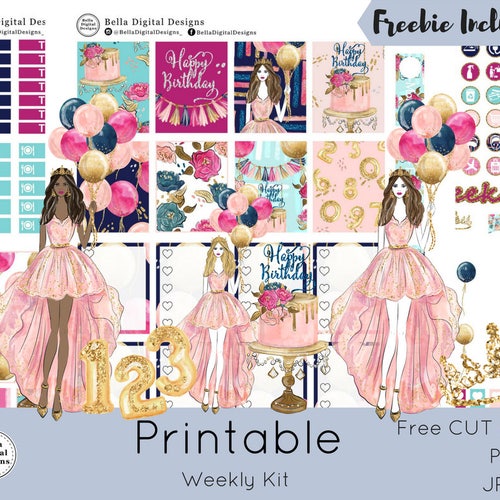 Pastel Rainbow Printable Planner Weekly Kit Erin Condren - Etsy