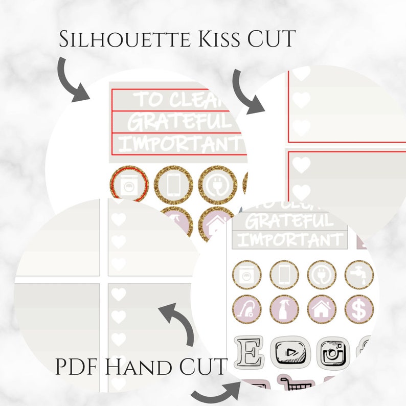 FOIL READY Flowers and coffee printable planner stickers. Erin | Etsy