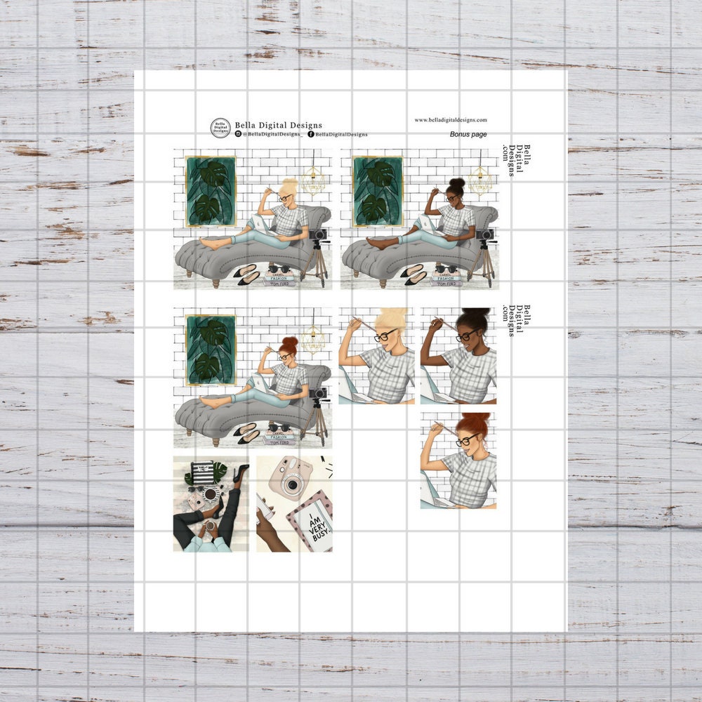 Busy Girl Printable Planner Stickers. Erin Condren and Happy | Etsy