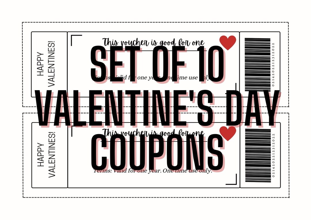 Valentines Day Printables Valentines Coupon Book Set of 10 Coupons Love ...