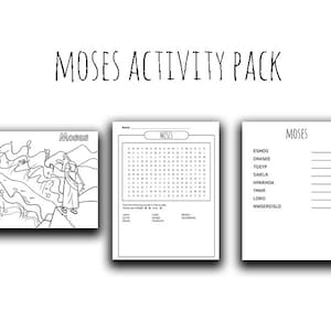 Moses Parting Red Sea Activity Pack Digital Instant Download JPG and ...