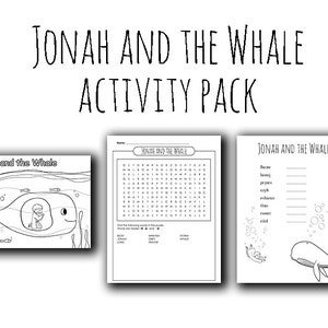Jonah and the Whale Activity Pack Digital Instant Download JPG and PDF ...