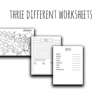 Moses Parting Red Sea Activity Pack Digital Instant Download JPG and ...