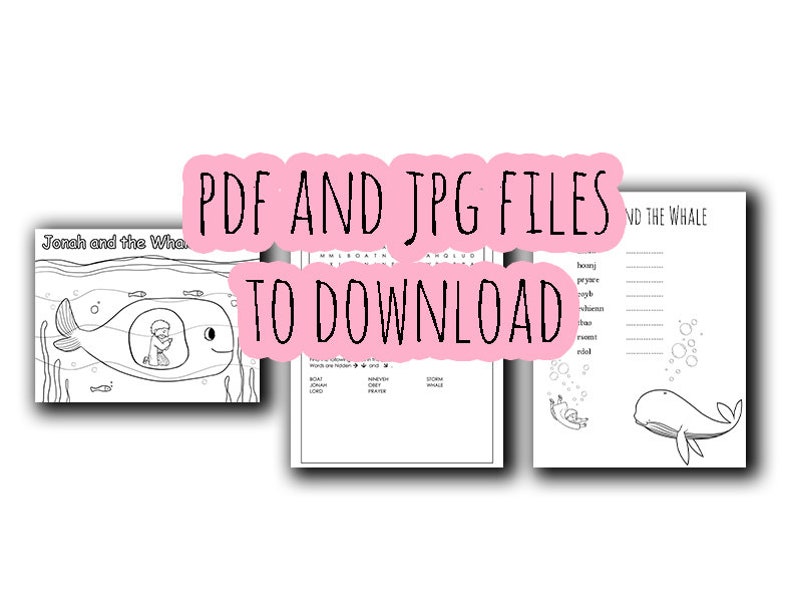 Jonah and the Whale Activity Pack Digital Instant Download JPG and PDF ...