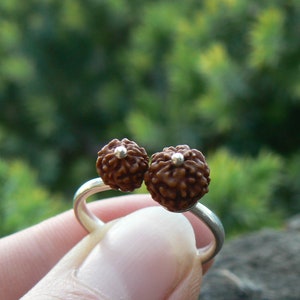 Shiva Shakti Ring, Silver Rudraksha Ring, Adi Shakti Jewelry, 5 Mukhi ...