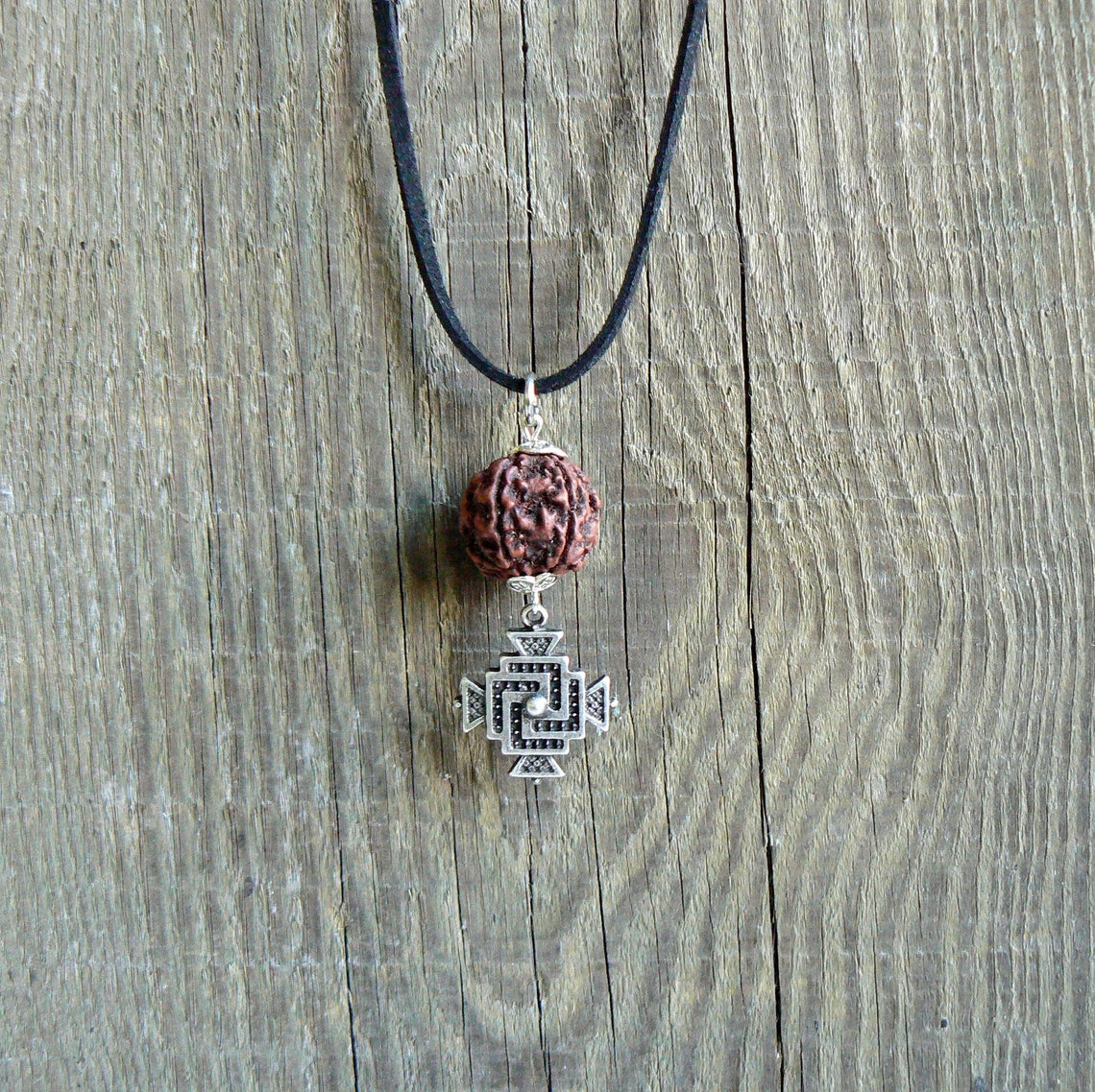 Rudraksha Swastika Pendant Hindu Jewelry Buddhist Symbol | Etsy