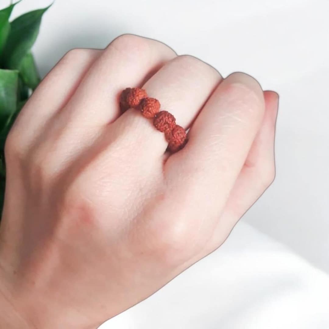 Rudraksha Seed Ring, Adjustable Meditation Jewelry, Hindu Yoga Ring - Etsy