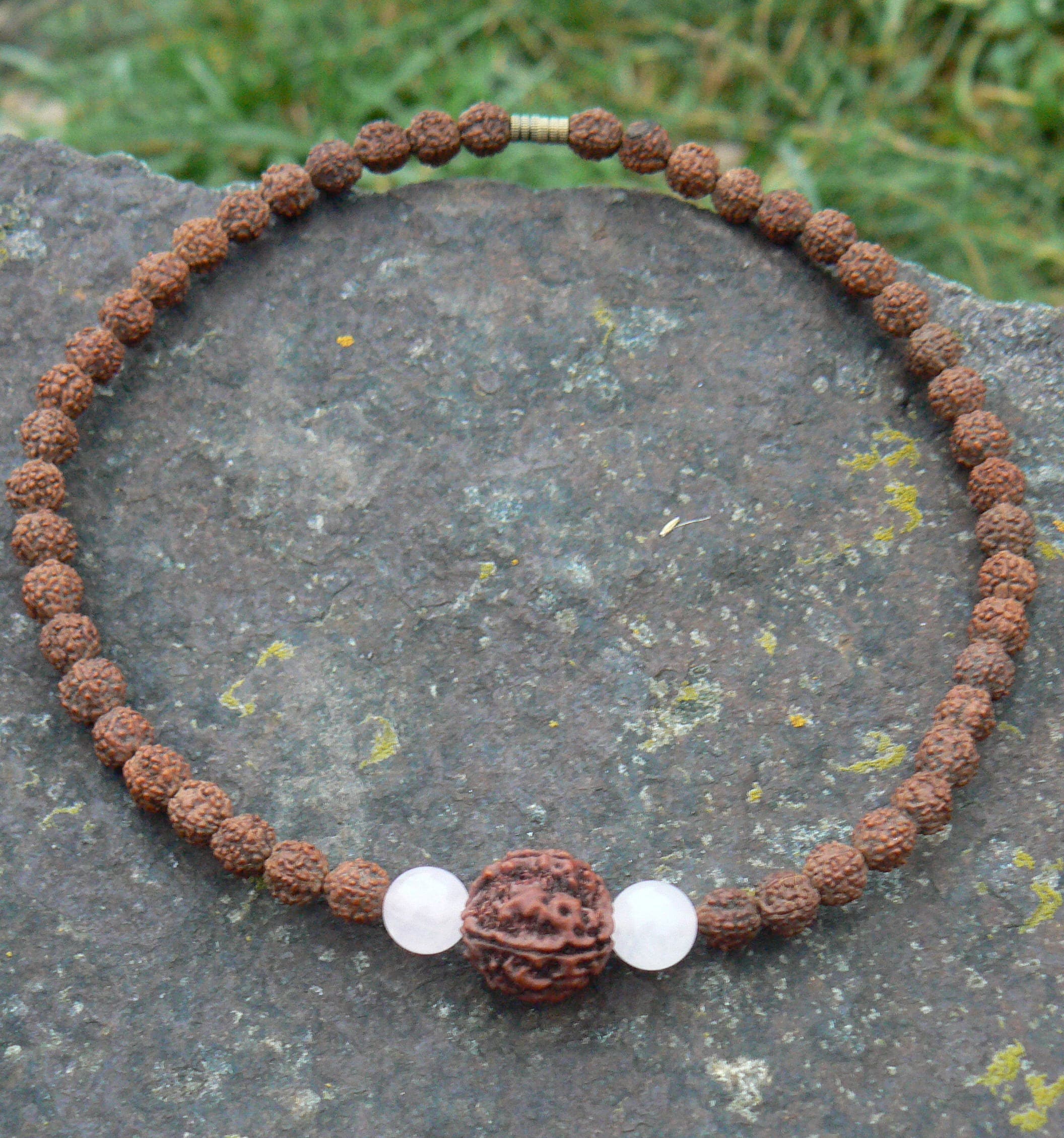 Shakti Rudraksha Necklace Spiritual Gift for Her Rose Quartz - Etsy