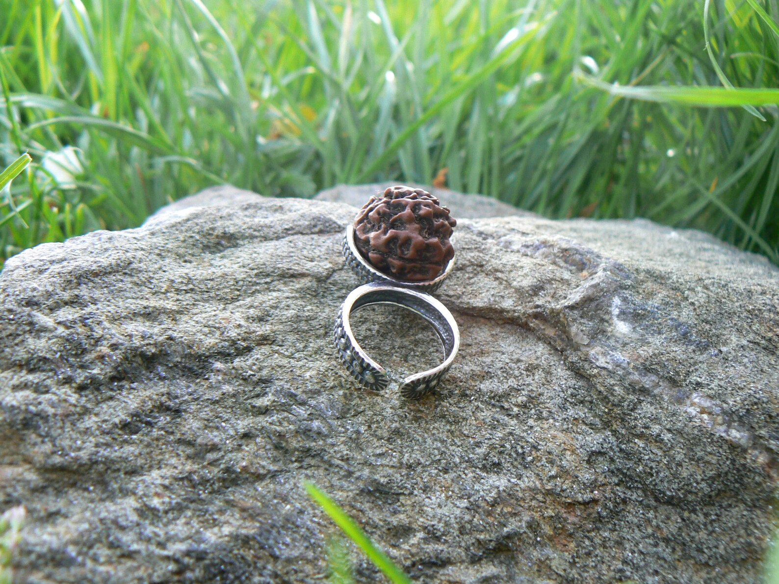Rudraksha Ring Large Shiva Sterling Silver Jewelry 5 6 7 4 | Etsy