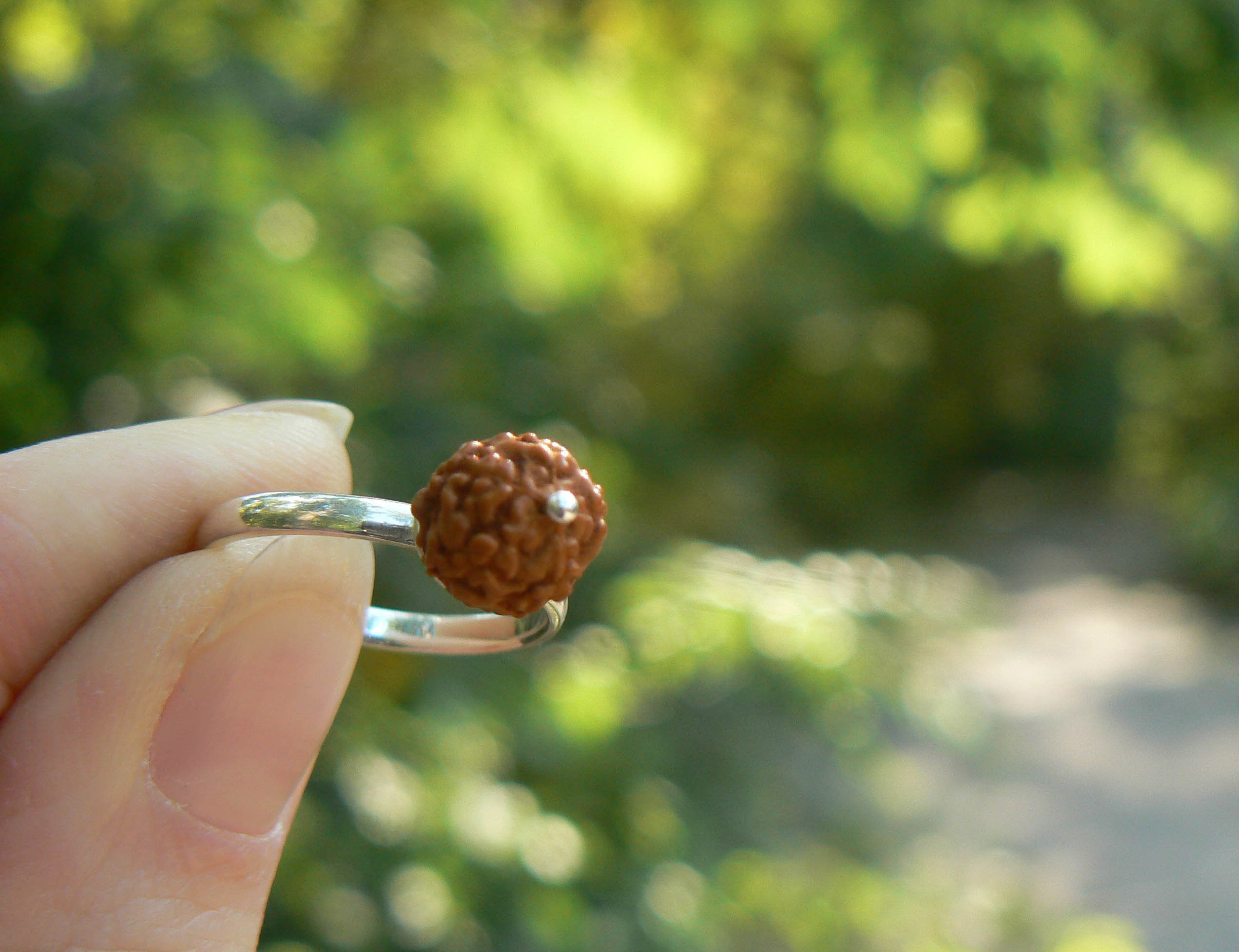Rudraksha Bead Silver Ring, Adi Shakti Protection Jewelry, Hindu Shiva ...