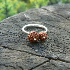 Shiva Shakti Ring, Silver Rudraksha Ring, Adi Shakti Jewelry, 5 Mukhi ...