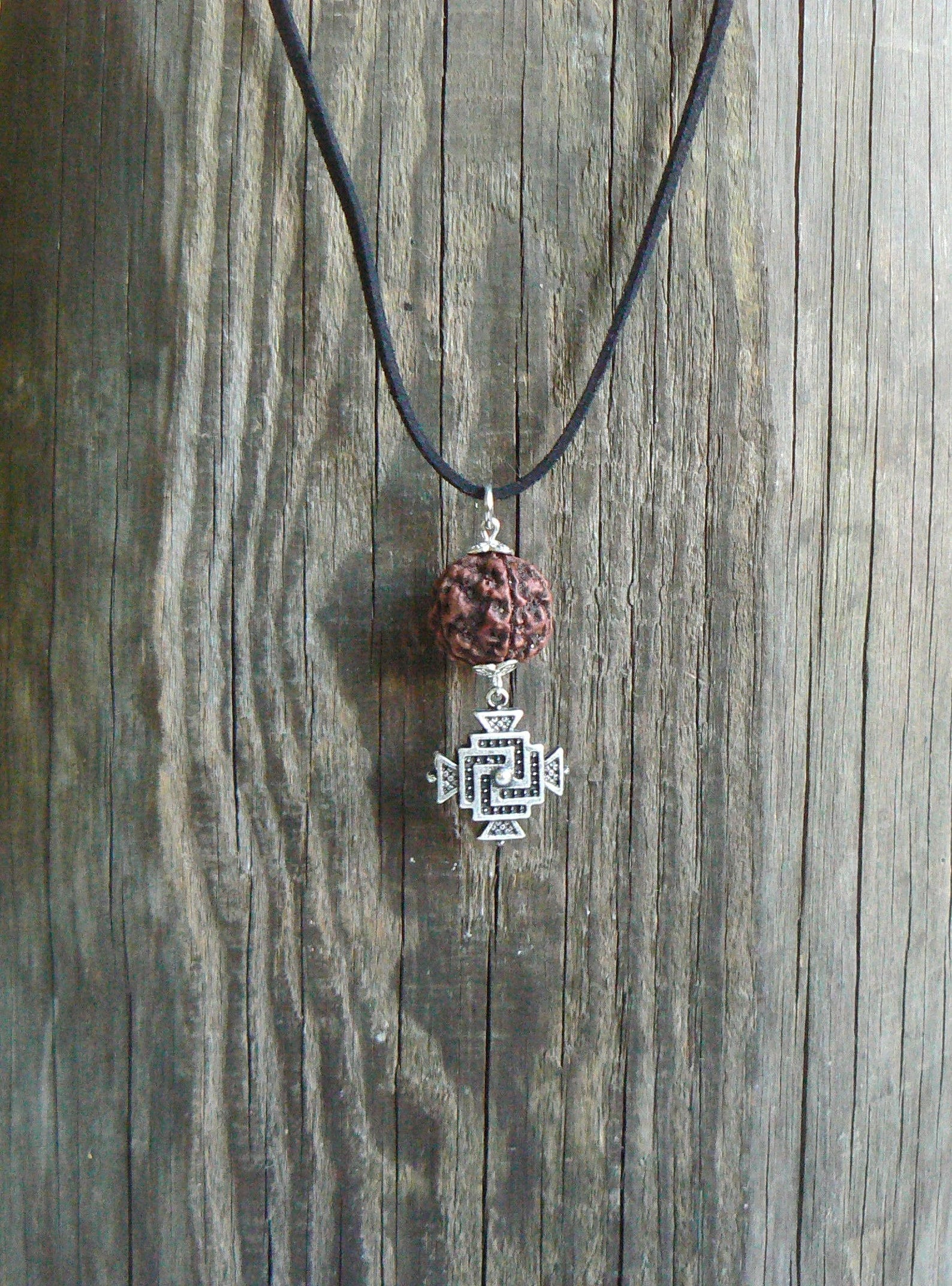 Rudraksha Swastika Pendant Hindu Jewelry Buddhist Symbol | Etsy