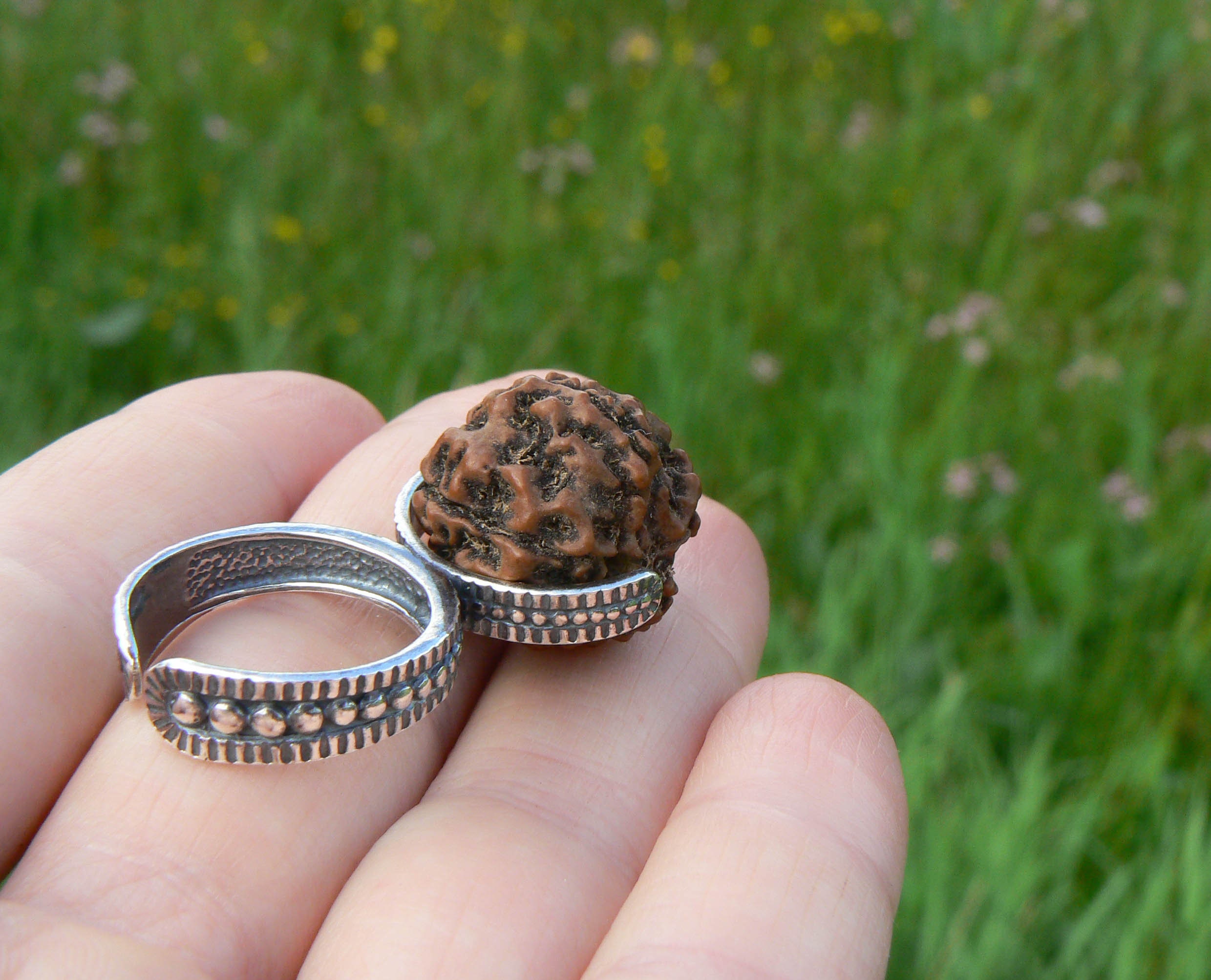 Rudraksha Ring Large Shiva Sterling Silver Jewelry 5 Mukhi - Etsy