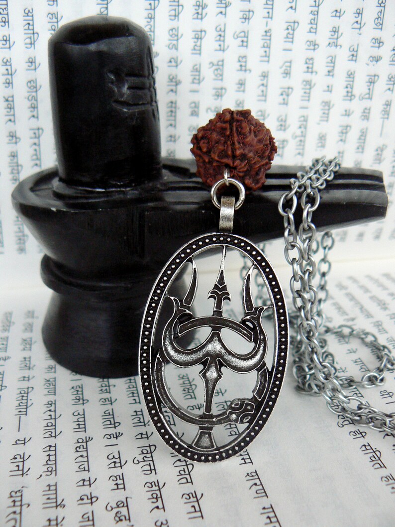 Shiva Trishul Jewelry for Men Rudraksha Mala Pendant Yogi - Etsy