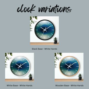 Abstract Original Art Ombre Teal Blue Green Silent Wall Clock, Gradient ...