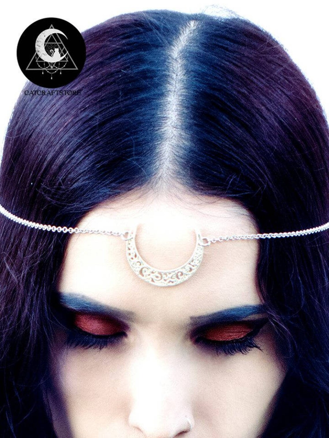 Silver Moon Headpiece / Halloween Headpiece / Halloween | Etsy