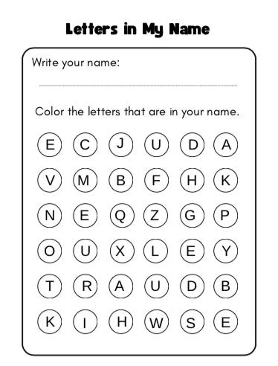 Letters in My Name Worksheet, Write Your Name, Learn Your Name ...