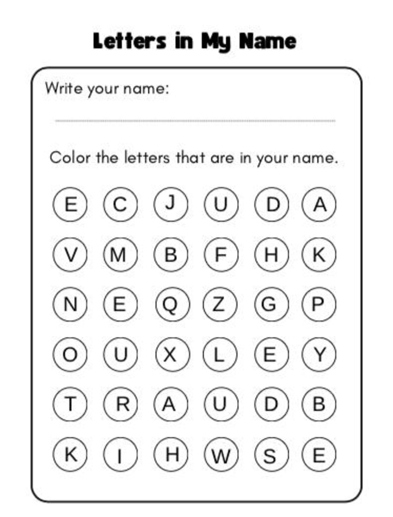 Letters in My Name Worksheet, Write Your Name, Learn Your Name ...