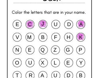 Letters in My Name Worksheet - Etsy