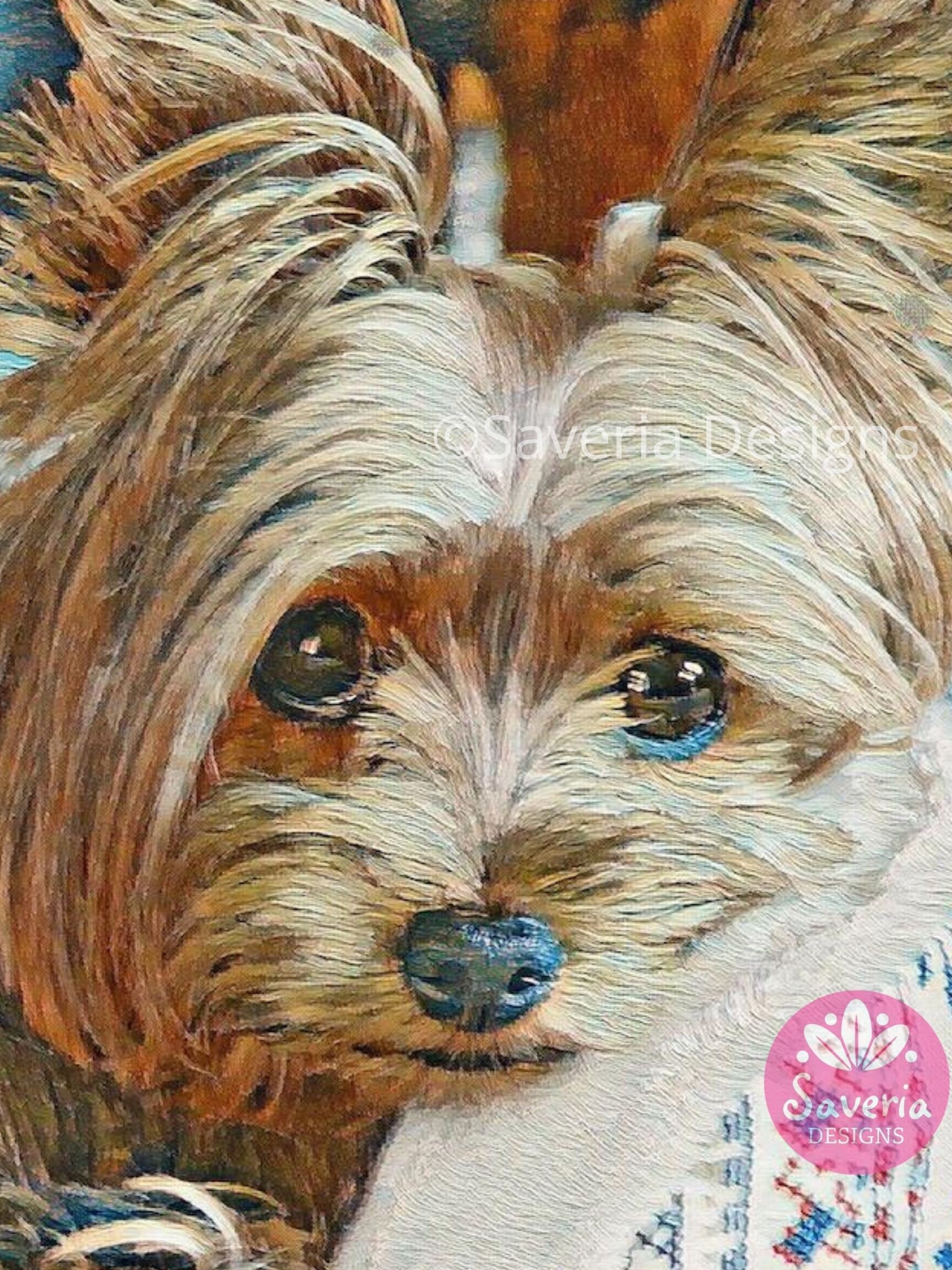 Yorkie Face Portrait Art Print, Yorkie Lover Gift, Cute Animal Print ...