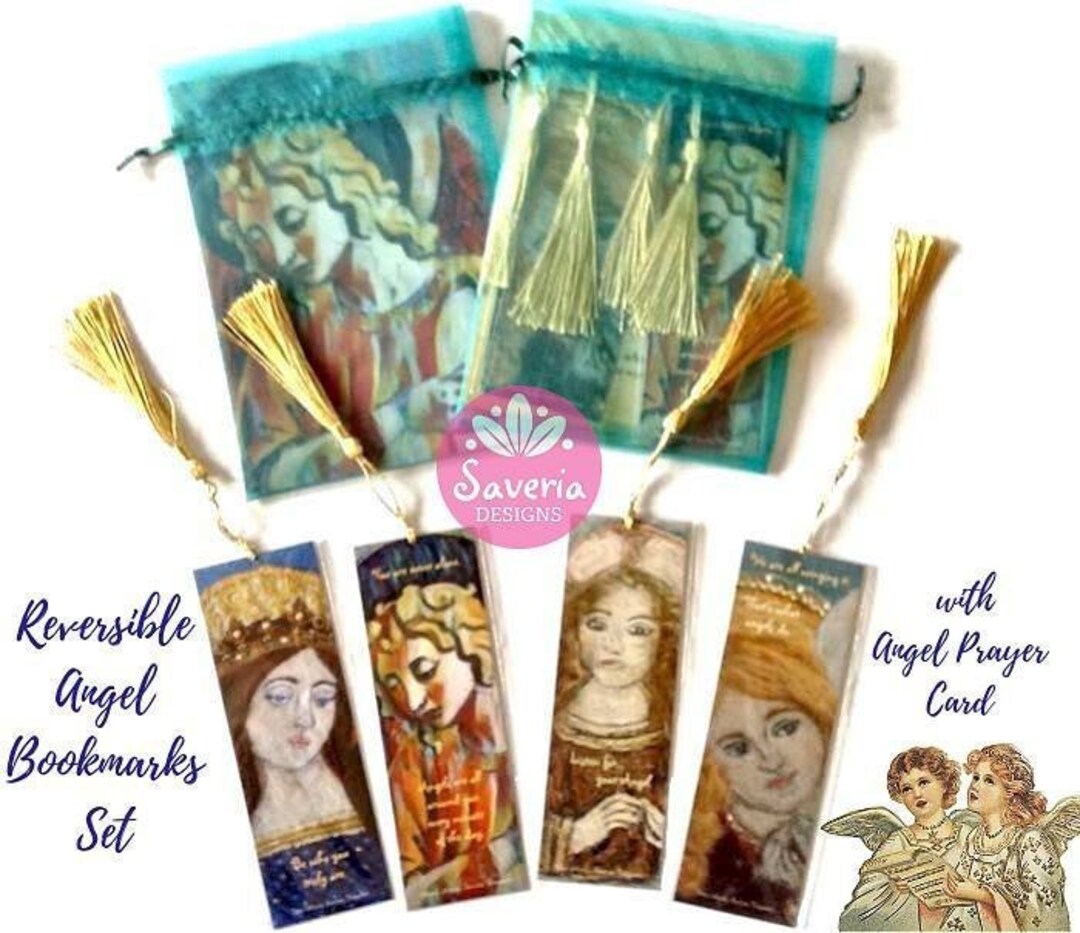 Angel Bookmarks Set Double Sided Bookmarks Angel Quotes - Etsy