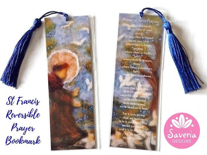St Francis Prayer Bookmark Set, Bookmark Felt Art Print, Saint Francis ...