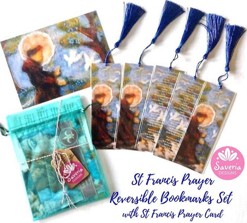 St Francis Prayer Bookmark Set, Bookmark Felt Art Print, Saint Francis ...