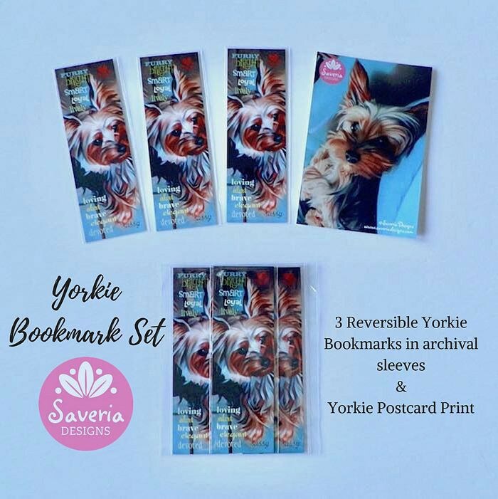 Yorkie Bookmark Set Dog Art Bookmark Yorkie Gift Yorkie - Etsy