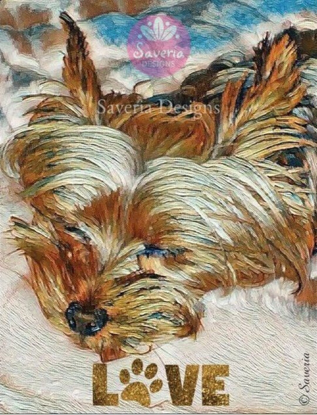 Sleepy Yorkie Face Art Print Magnet for Office or Kitchen - Etsy