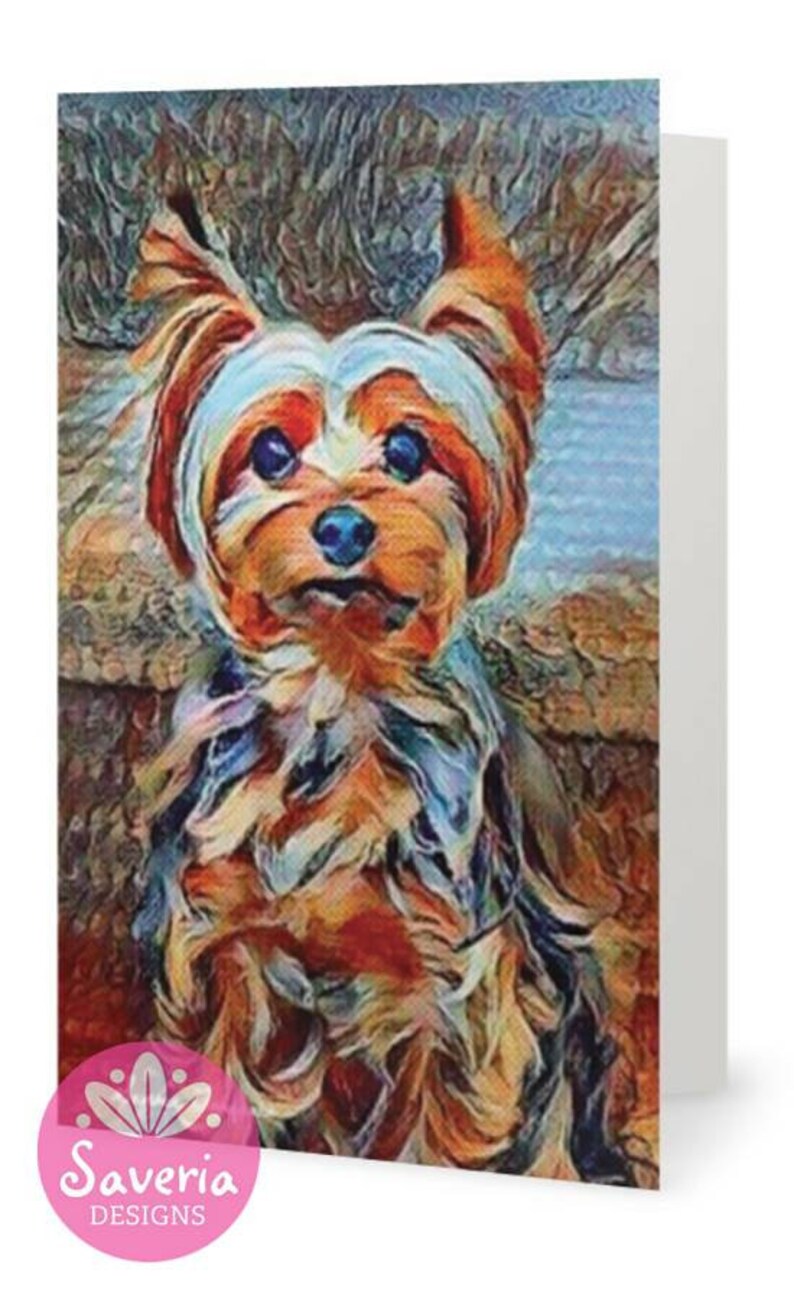 Yorkie Art Card Yorkshire Terrier Yorkie Gift Dog Lover - Etsy