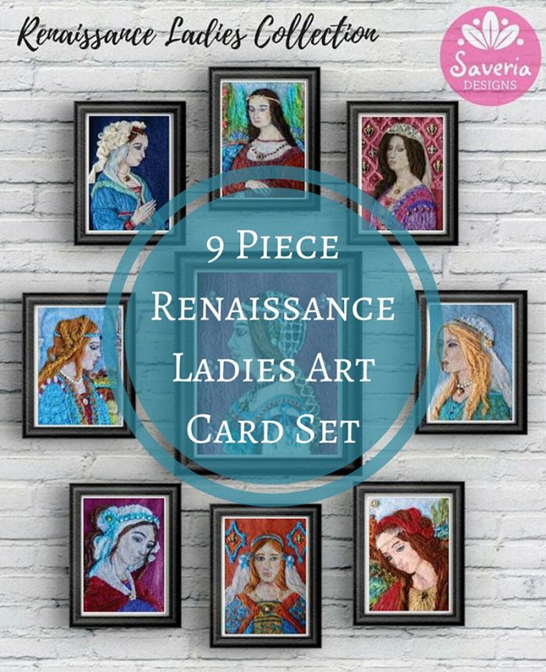 Renaissance 9 Piece Greeting Card Set, Renaissance Note Cards With ...