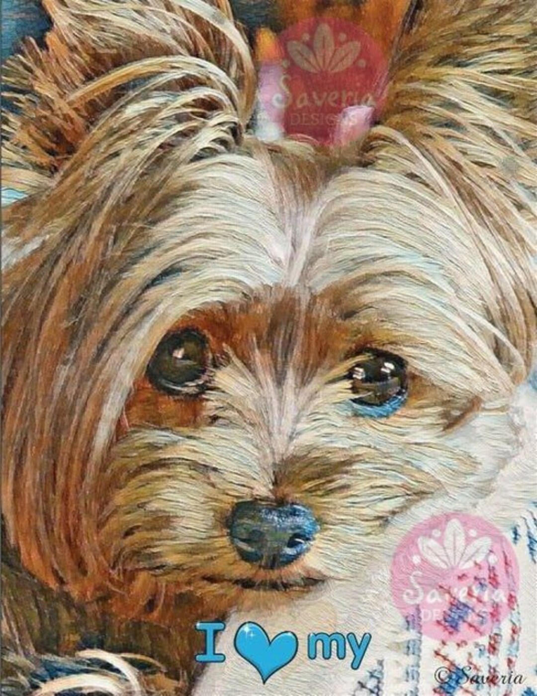 Yorkie Face Art Magnet for Office or Kitchen, Yorkshire Terrier Holiday ...